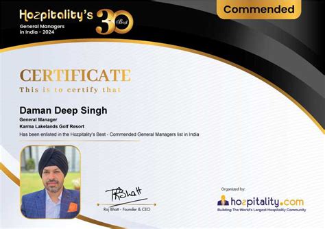 hozpitality group daman deep singh named among hozpitality s