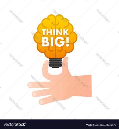 Think Big Light Bulb Motivational Stock Royalty Free Vector
