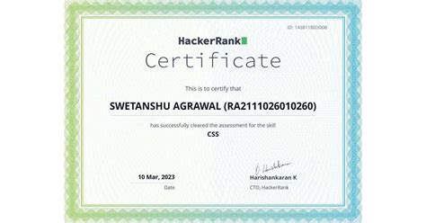 Swetanshu Agrawal On Linkedin Hackerrank Skill Certificate