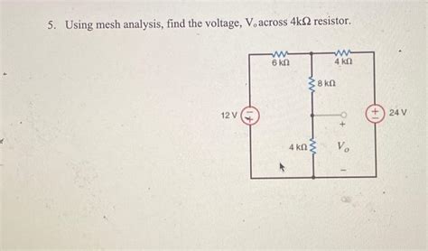 Solved Using Mesh Analysis Find The Voltage Vo Across Chegg