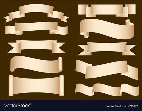 Banner Ribbon Scroll Collection Royalty Free Vector Image