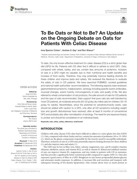 Pdf To Be Oats Or Not To Be An Update On The Ongoing Debate On Oats