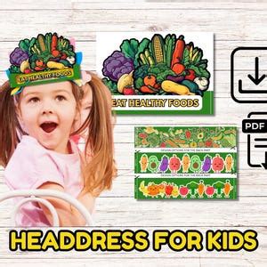 Nutrition Month Headdress Printable Food Crown Craft Pdf File Etsy