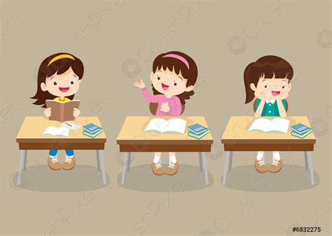Alumnos Y Profesores En El Aula Vector De Stock 6832275 Crushpixel