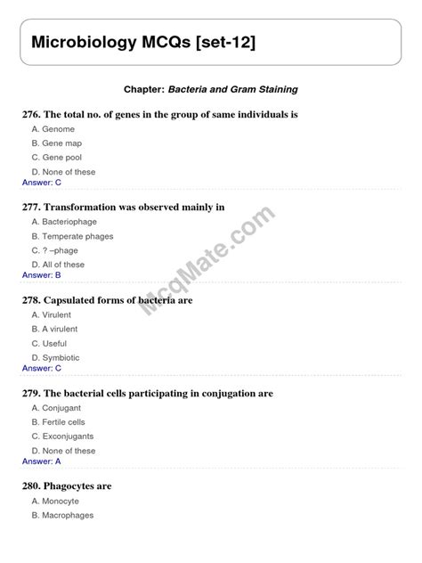 Microbiology Solved Mcqs Set 12 Pdf Phagocyte Medical Specialties