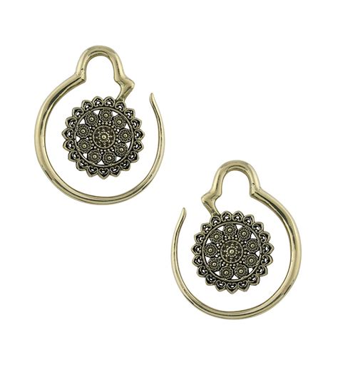 Damask Brass Ear Weights Urbanbodyjewelry