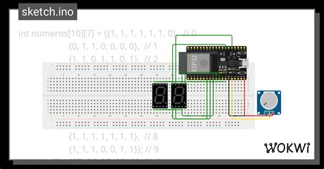 Seven Segments Wokwi ESP32 STM32 Arduino Simulator