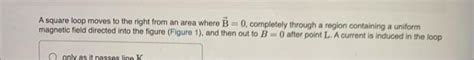 solved a square loop moves to the right from an area where b
