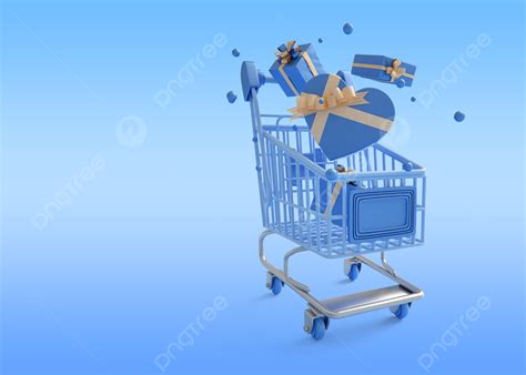 3d Shopping Promotion E Commerce Blue Background Background E