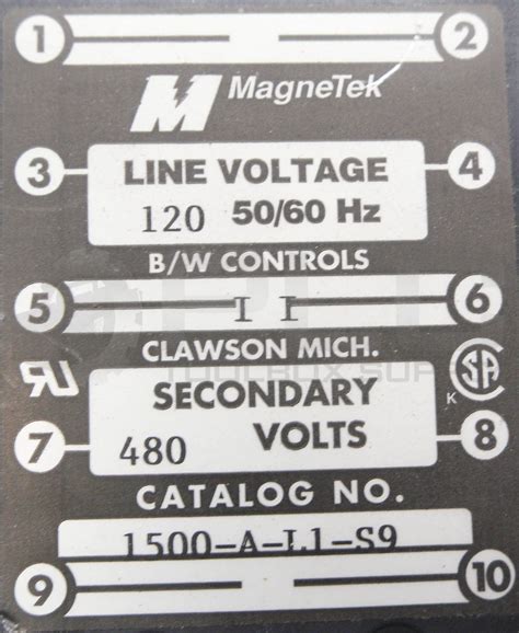 Magnetek 1500 A L1 S9 Control Relay 120 480v 5060hz Plc Toolbox Supply