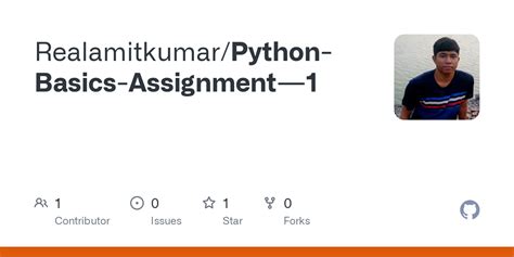 GitHub Realamitkumar Python Basics Assignment