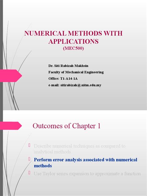 Numerical Methods With Applications Pdf Numerical Analysis Accuracy And Precision