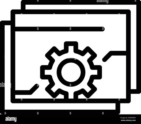 Api Gear Web Icon Outline Api Gear Web Vector Icon For Web Design Isolated On White Background