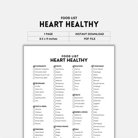 Free Printable Heart Healthy Grocery List Download Free Printable