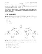 CSDS HW Fall Pdf CSDS Assignment Due October PM General