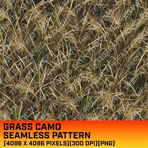Tall Grass Camouflage Digital Pattern Hunting Seamless Pattern Grass