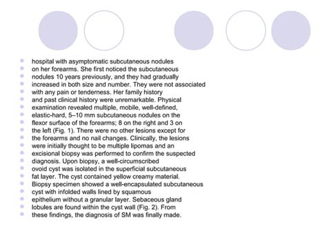 Subcutaneous Nodules On The Abdomen Ppt