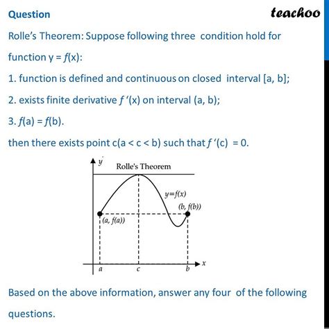 Case Based Question Rolles Theorem Chapter 5 Class 12 Maths