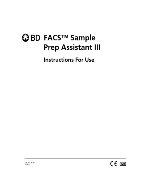 Sample Prep Assistant Iii Ifu 23 20276 Pdf Electromagnetic Interference Flow Cytometry