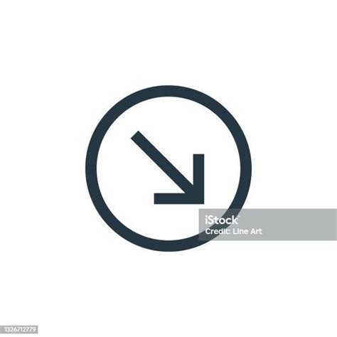 기본 Ui 개념에서 오른쪽 아래 아이콘 벡터입니다 오른쪽 하단 편집 가능한 스트로크의 얇은 줄 그림입니다 웹 및 모바일 앱 로고 인쇄 미디어에 사용할 오른쪽 하단 선형 사인