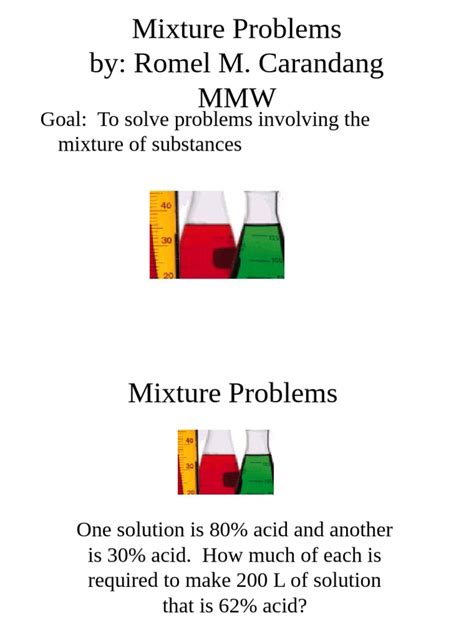 7 7 Solving Mixture Problems Pdf Mixture Chemistry