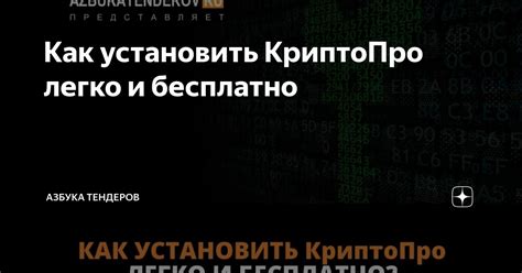Как установить КриптоПро легко и бесплатно | Азбука тендеров | Дзен