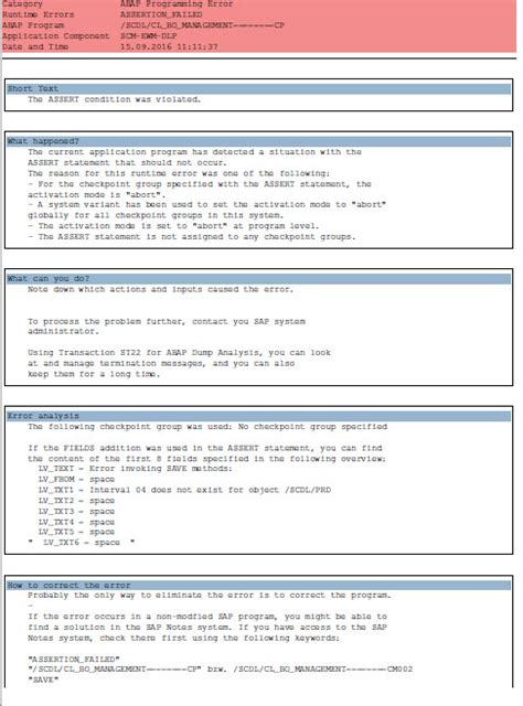 Solved Runtime Error During Transaction Scwmimst Sap Community