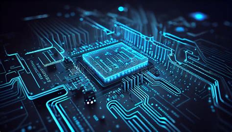 Binary Circuit Board Future Technology Blue Cyber Stock Illustration Illustration Of