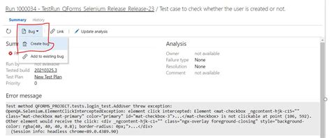 Visual Studio How To Create A Bug Automatically In Devops When The Automated Test Fails In