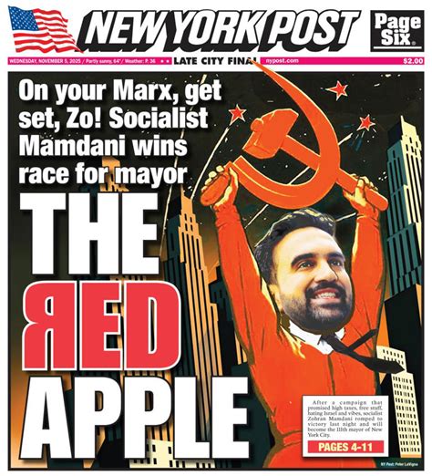 New York Posts Cover On Zohran Mamdani Election Sold Out In Nyc — And Already Being Resold On E Bay