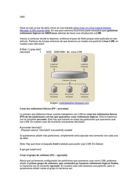 Cómo Crear Un Linux Logical Volume Manager Lvm Usando Fdisk Pdf