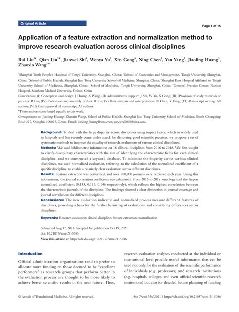 pdf application of a feature extraction and normalization method to