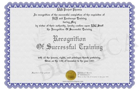 Recognition Of Successful Training