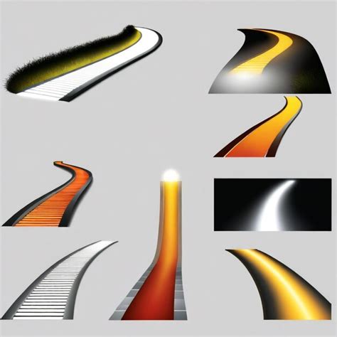 Lighted Pathways Vector Set White Background Isolated Premium Ai