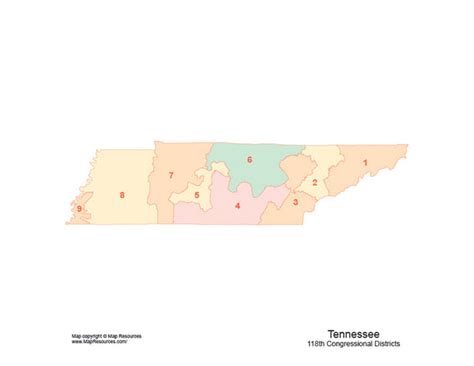 Tennessee Map With 2022 Congressional Districts