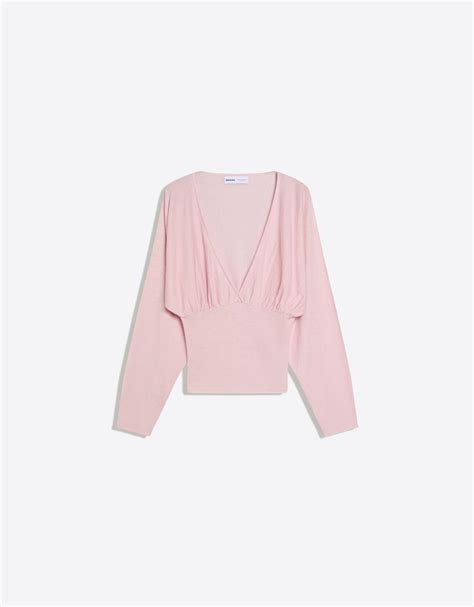 V Neck Sweater With Sash Women Bershka