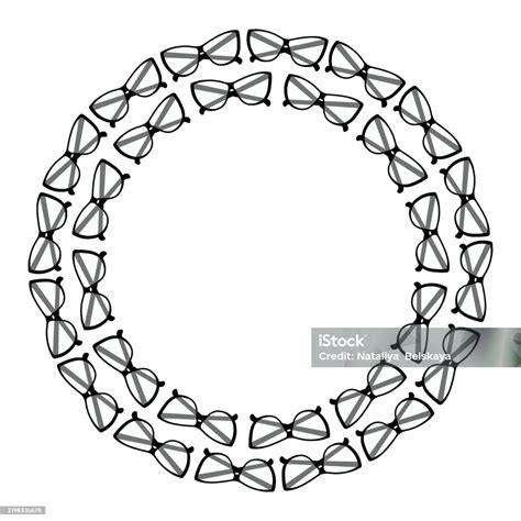 Eyeglasses With Clear Lens Circular Frame Border Monochrome Minimalism