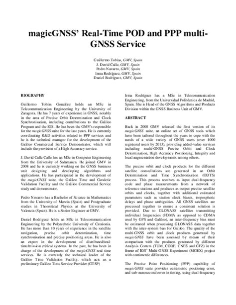 pdf real time multi gnss pod and ppp services