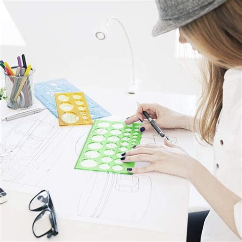 10 Pcs Measuring Plastic Templates Circle Template Grandado