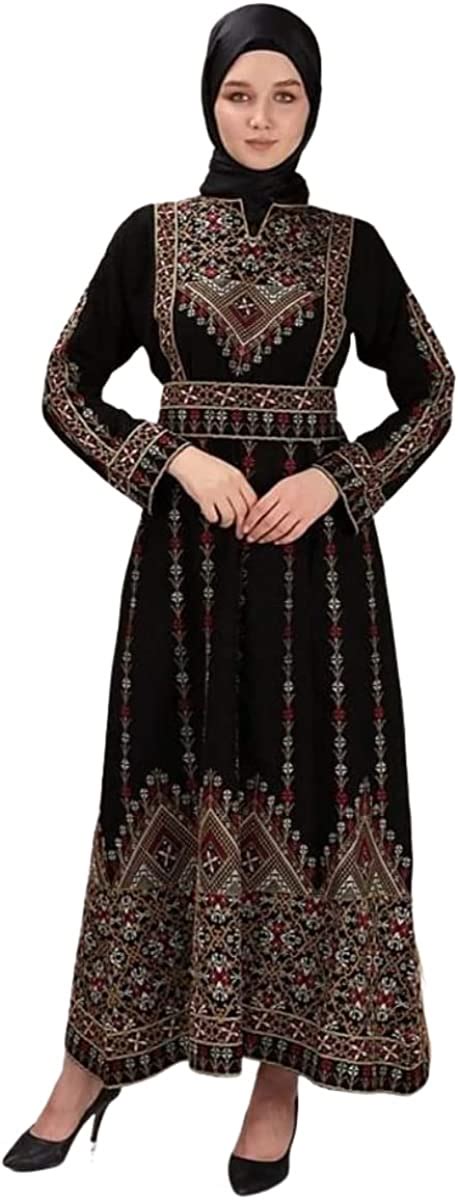 Marwa Fashion Designer Palestinian Thobe Full Sleeve Embroidered Pal