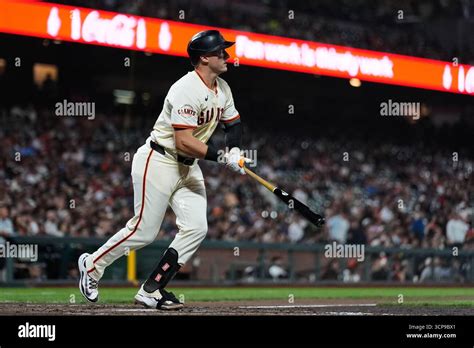 San Francisco Giants Andrew Knizner Watches His Sacrifice Fly During The Fourth Inning Of A
