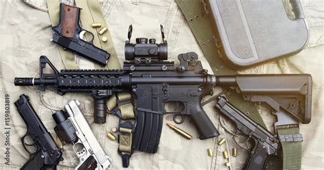 Weapons And Military Equipment For Army Assault Rifle Gun M4a1 And