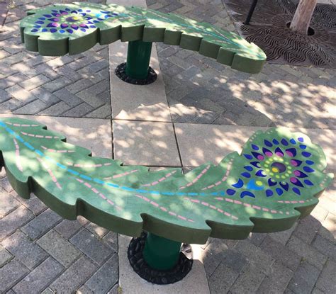 Mosaic Concrete Benches Mosaic Bench With Back Garden Benches