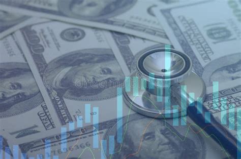Healthcare Costs Analysis Blue Chart Overlay On Financial Data
