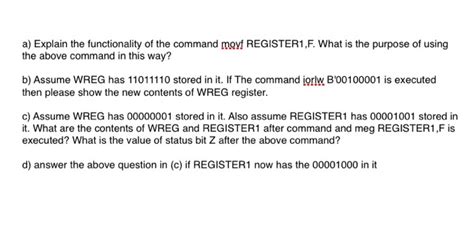 Solved Explain The Functionality Of The Command Move