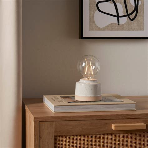 Robin Reactive Glaze Ceramic Bulb Table Lamp Cream Dusk