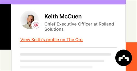 Keith Mccuen Chief Executive Officer At Rolland Solutions The Org