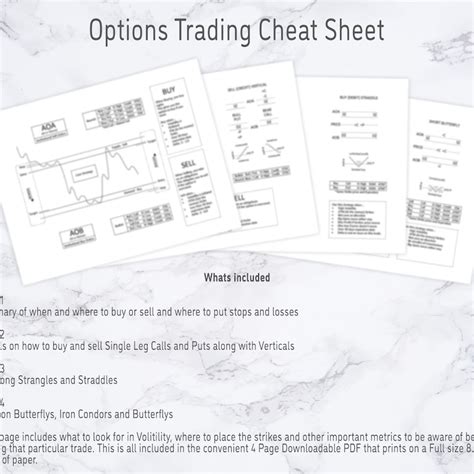 Stock Market Cheat Sheet Etsy