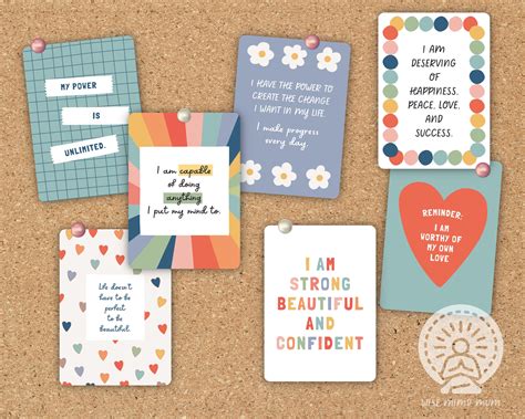 Self Esteem Flash Cards Printable Affirmation Deck Self Confidence
