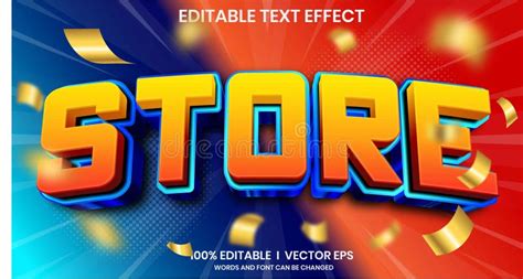 Store 3d Vector Text Effect With Modern Style Design Stock Vector